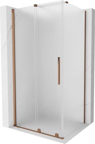 Mexen Velar, sprchový kout s posuvnými dveřmi 110 x 90 cm, 8mm sklo námraza, růžové zlato, 871-110-090-31-55