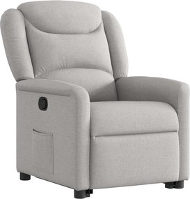 Zvedací polohovací křeslo obláčkově šedé textil 3303203