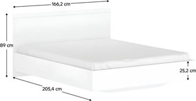 Manželská postel, 160x200, bílá, LINDY Kondela 0000303547
