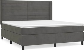 Box spring postel s matrací tmavě šedá 160x200 cm samet 3132748
