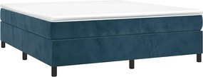 Box spring postel s matrací tmavě modrá 160x200 cm samet 3144691