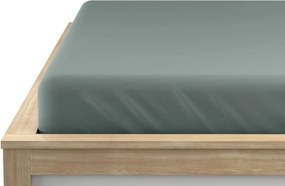 Napínací prostěradlo z mikrovlákna šedozelené 90 x 200 cm