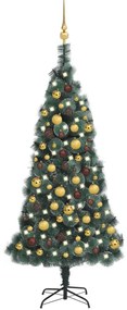 Umělý vánoční stromek LED a sada koulí zelený 150 cm PVC a PE,  3077827 HangarStore.cz