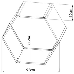 PENTA Přístřešek na dřevo G21 HEX 53 - 92 x 60 cm Barva: Hnědá