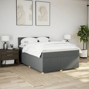 Box spring postel s matrací tmavě šedá 160x200 cm textil 3289025