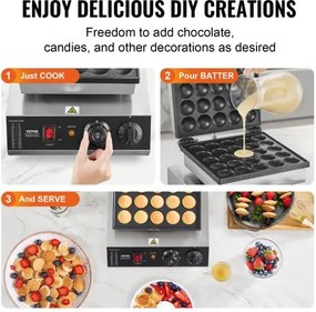 25PCS 43 mm Mini holandský palačinkář komerční Dorayaki Baker 1700 W