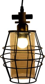 Závěsná černí industriální lampa - 22*18 cm E27/max 1*40W
