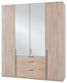 Skříň Moritz  - 180x236x58 cm (dub, zrcadlo)