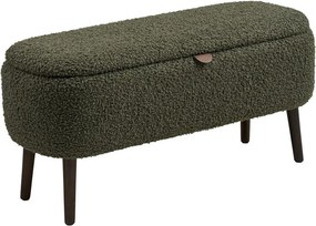 Zelená lavice z textilie bouclé Harlow – House Nordic