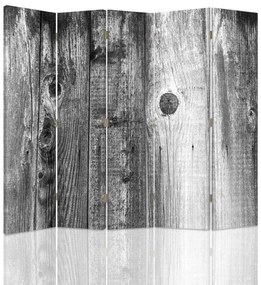 Ozdobný paraván Přírodní dřevo - 180x170 cm, pětidílný, obustranný paraván 360°