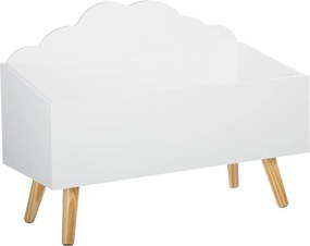 Bílý box na hračky, skříňka na hračky, 58 x 28 x 45 cm