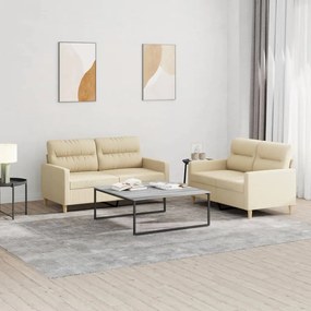 3Dílná Sedací Souprava S Polštáři Textil - Taupe / s poduškami