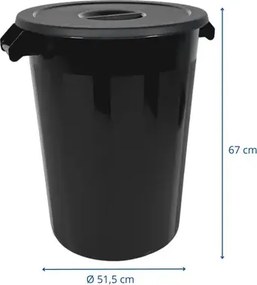 DENOX Odpadkový koš INDUSTRIAL 100 l černá / Ergonomická madla / HDPE