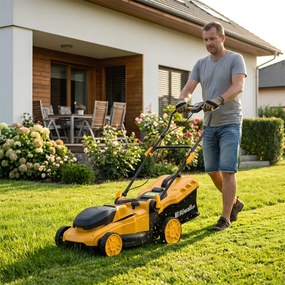 Riwall PRO RALM 4020i SET - akumulátorová sekačka 2 x 20 V + 2x 4 Ah baterie + duální rychlonabíječka 4,5 A