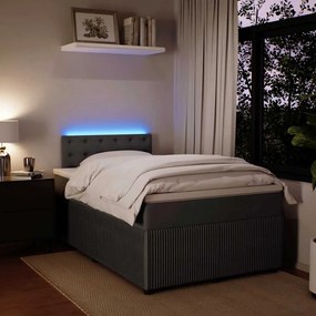 Box spring postel s matrací tmavě šedá 120 x 200 cm samet 3290023
