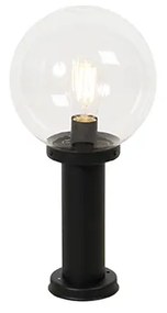 Venkovní stojací lampa černá s plastovou koulí 50 cm IP44 - Sfera