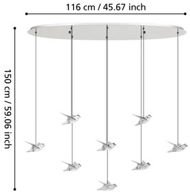 Eglo 390401 - LED Stmívatelný lustr na lanku PARATEBUENO 8xLED/4,2W/230V chrom