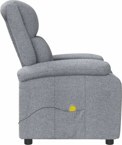 Masážní křeslo světle šedé textil 340936