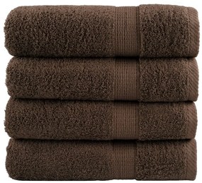 Prémiové ručníky SOLUND 4 ks hnědé 50x100 cm 600 g/m² 137234