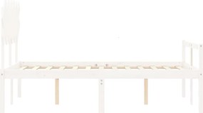 Postel s čelem pro seniory bílý 120x200 cm masivní dřevo 3195542