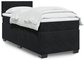 Box spring postel s matrací černá Single samet 3288771
