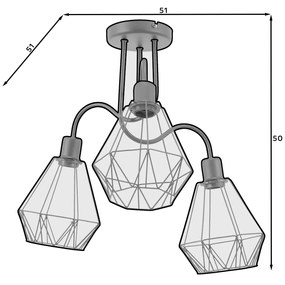 Eltap Industriální osvětlení Bendinni 3, 51x51x50cm