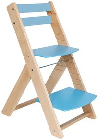 Wood Partner Rostoucí židle Vendy - natur lak / modrá