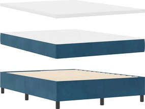 Postel s boxspringem s čelo Tmavě modrá 200 x 140 cm samet 3340986