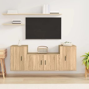 3dílný set TV skříněk dub sonoma kompozitní dřevo 3188505