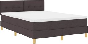 Postel s boxspringem s čelo Tmavě hnědá 140 x 200 cm textil 3338926