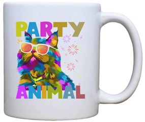 Super plecháček Keramický hrnek s potiskem Party animal Objem a motiv: 200 ml bílý uvnitř