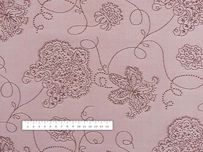 Biante Teflonový čtvercový ubrus TF-077 Květované ornamenty na starorůžovém 130x130 cm