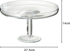 Transparentní skleněný podnos na dort Cake Tray - Ø 27*14cm