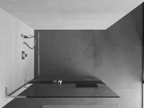 Mexen Kioto+ L, sprchová zástěna Walk-In s poličkou a věšákem 85 x 200 cm, 8mm čiré sklo, chromový profil, 800-085-123-01-00