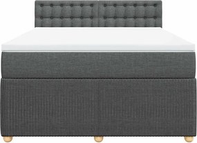 Box spring postel s matrací tmavě šedý 140 x 190 cm textil 3287466