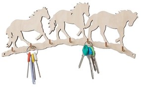 ČistéDřevo Dřevěný věšák na klíče - koně