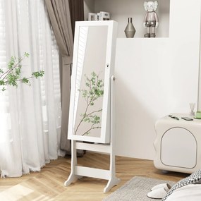 Costway 2 v 1 Zrcadlová skříňka s LED osvětlením a celoplošným zrcadlem – bílý
