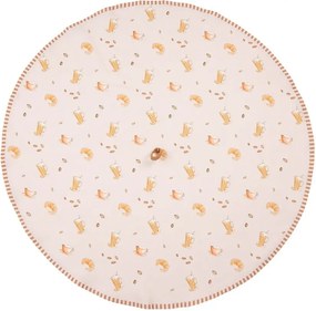 Béžová kulatá bavlněná utěrka Your Favorite Breakfast - Ø 80 cm