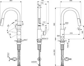 Ideal Standard Ceralife - Dřezová baterie s výsuvnou sprškou | chrom