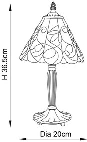 Endon 64196 - Stolní lampa Tiffany JAMELIA 1xE14/40W/230V pr. 20 cm