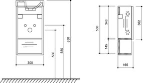 Sapho LATUS XI 30 x 53 x 16,5 cm LT711-3030 umyvadlová skříňka bílá lesk