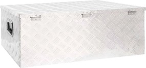 Úložný box stříbrný 100 x 55 x 37 cm hliník 152256
