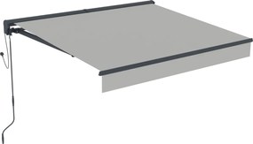 Elektrická markýza s LED osvětlením BestBerg BBSU-EL250LG / 250 x 200 cm / světle šedá