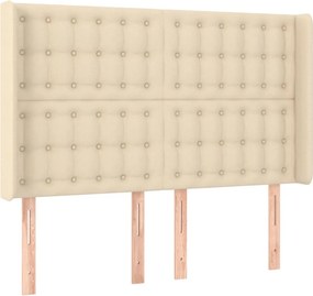 Box spring postel s matrací a LED krémová 140x200 cm textil 3138642