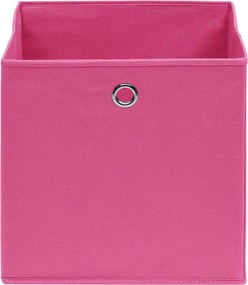 Úložné boxy 10 ks netkaná textilie 28 x 28 x 28 cm růžové 325205