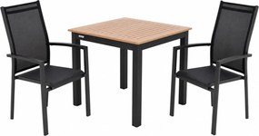 Doppler EXPERT WOOD Antracit - zahradní hliníková sedací souprava 2+1