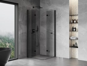 Mexen Mist-F Duo, skládací sprchový kout 115 x 115 cm, čiré sklo, černý profil, 8A6-115L-115P-70-00