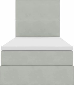 Postel s úložným prostorem a matrací Světle šedá 100 x 200 cm 3371949
