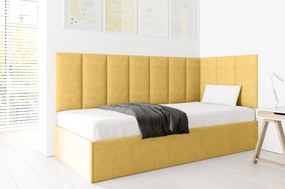 Eka Čalouněná postel Lucy s čalouněnými panely ZDARMA - 90x200 cm Barva látky Trinity: (2325) Okrová