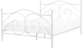 Bílá kovová postel s rámem 160 x 200 cm DINARD Beliani